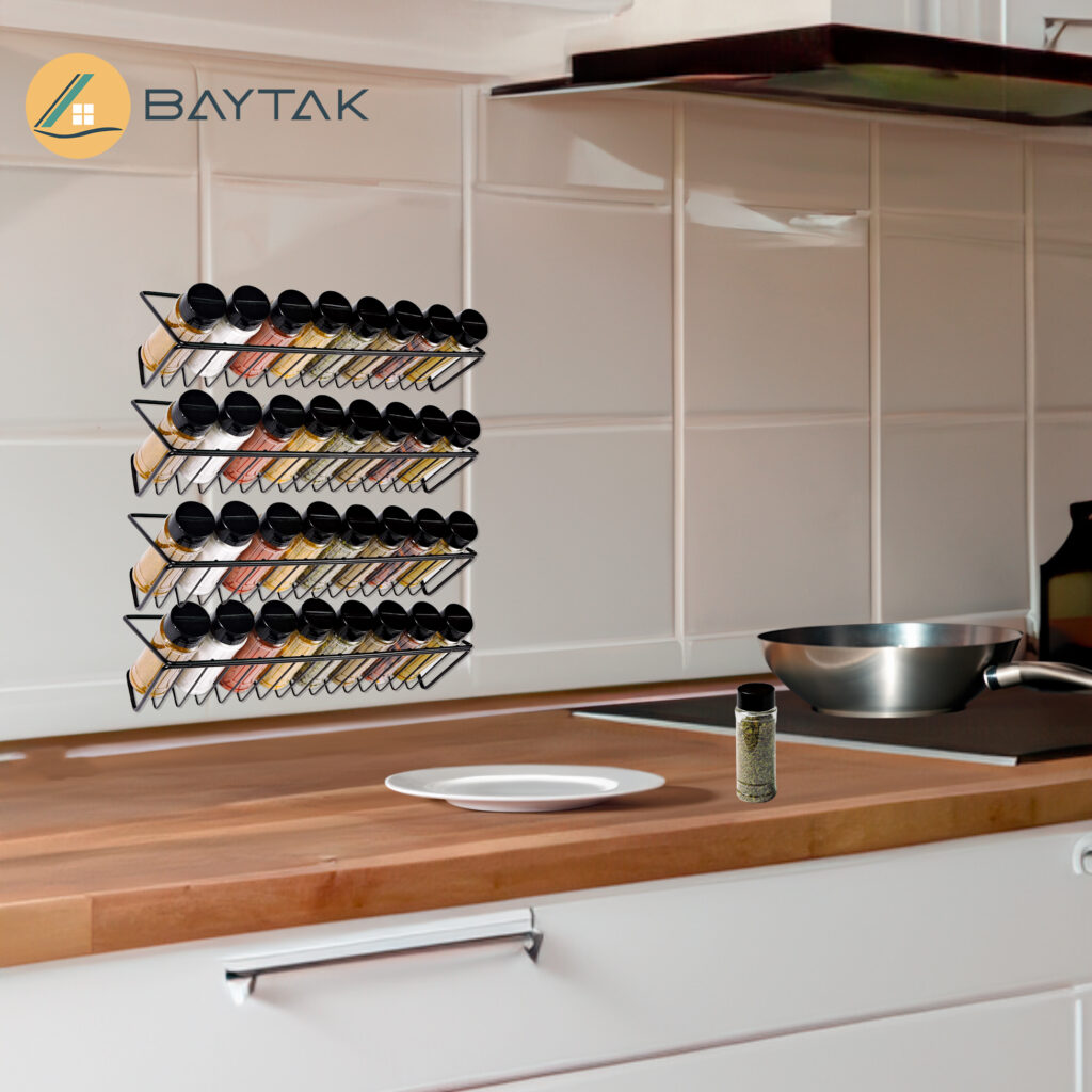 2 Steel Spice Rack With Plastic Bottles – Baytak